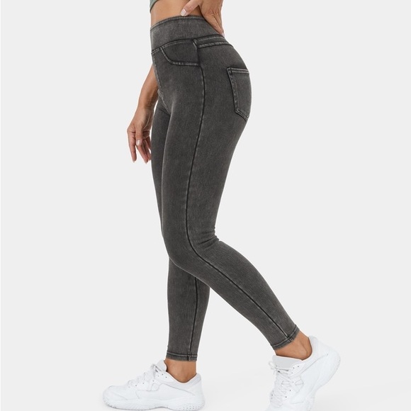 HALARA | Pants & Jumpsuits | High Waisted Back Side Pocket Stretchy Knit Denim Casual Leggings ...